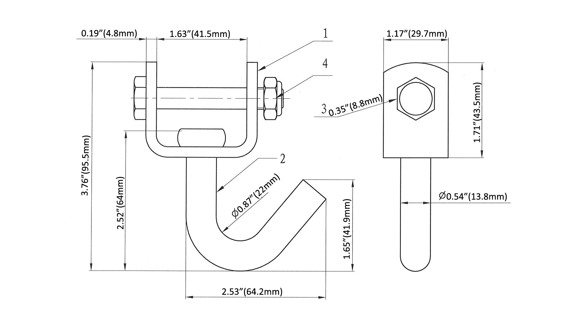 1-3/4" Swivel J-Hook - CTS CARGO