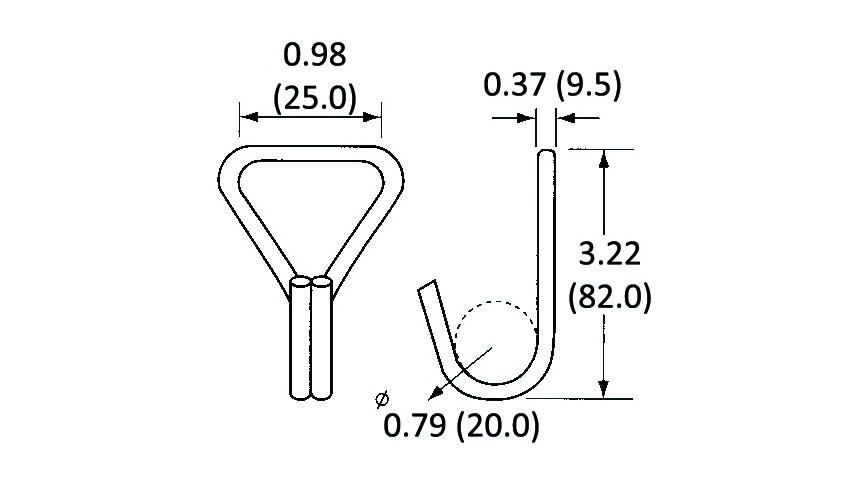1" Long Wire Hook - STAINLESS STEEL - CTS CARGO