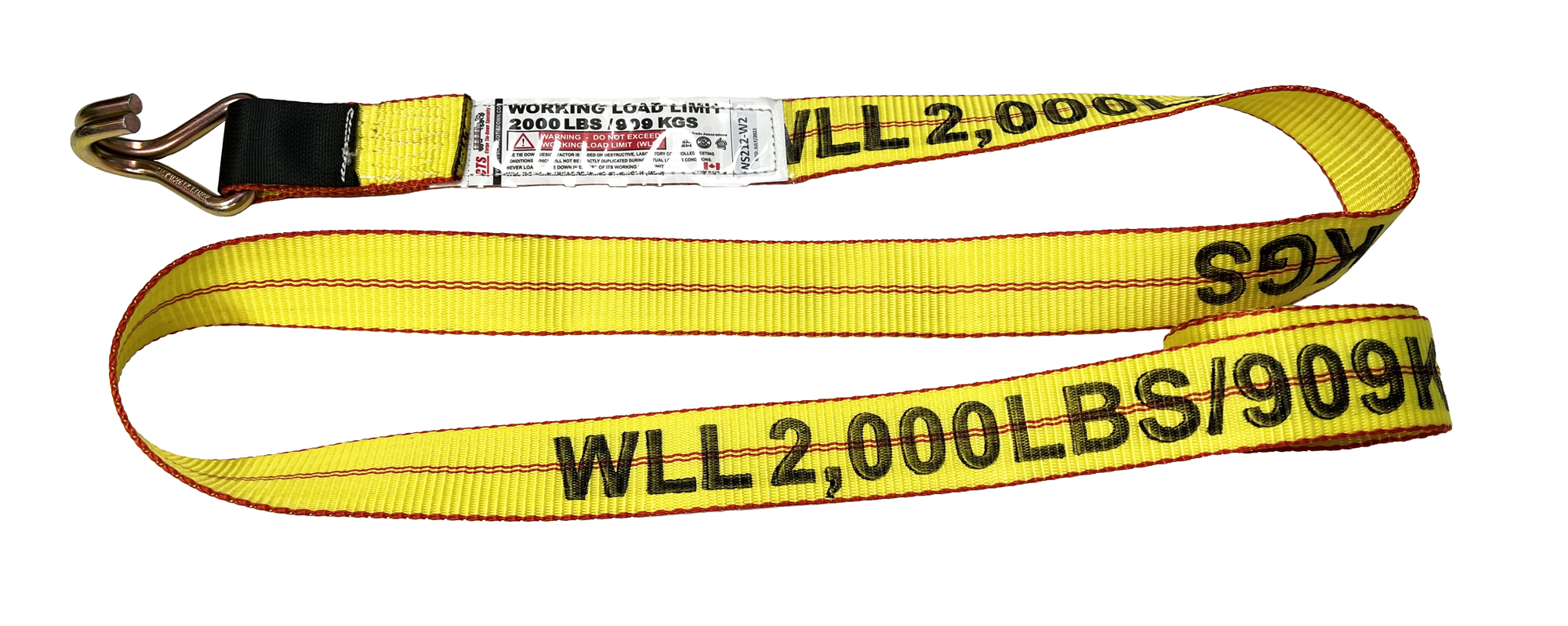 2" Wheel Strap with Wire Hook on One End And Sliding Rubber Cleats ...