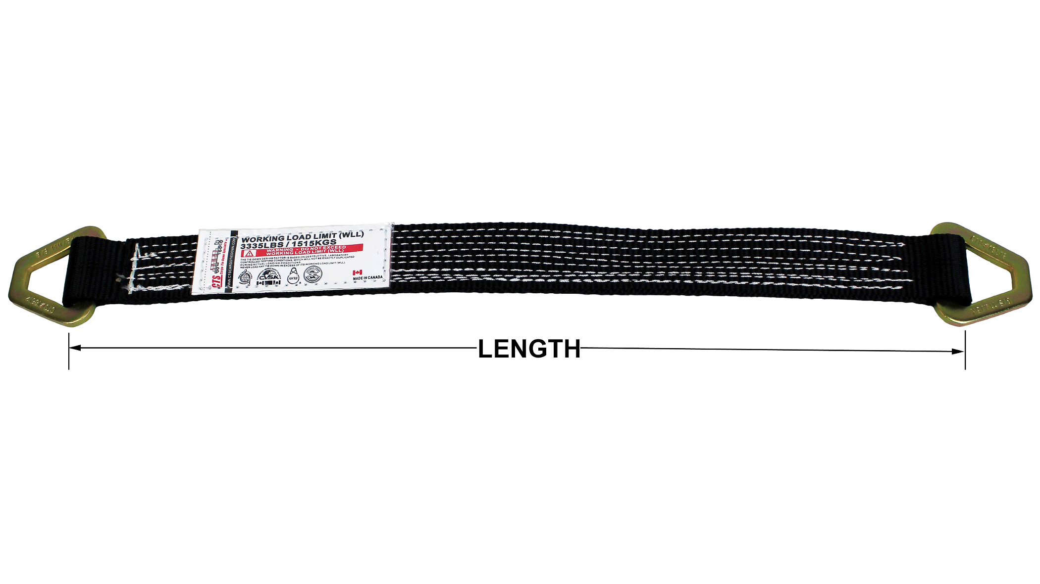 2" Width Heavy Duty 3-ply Axle Strap - CTS CARGO