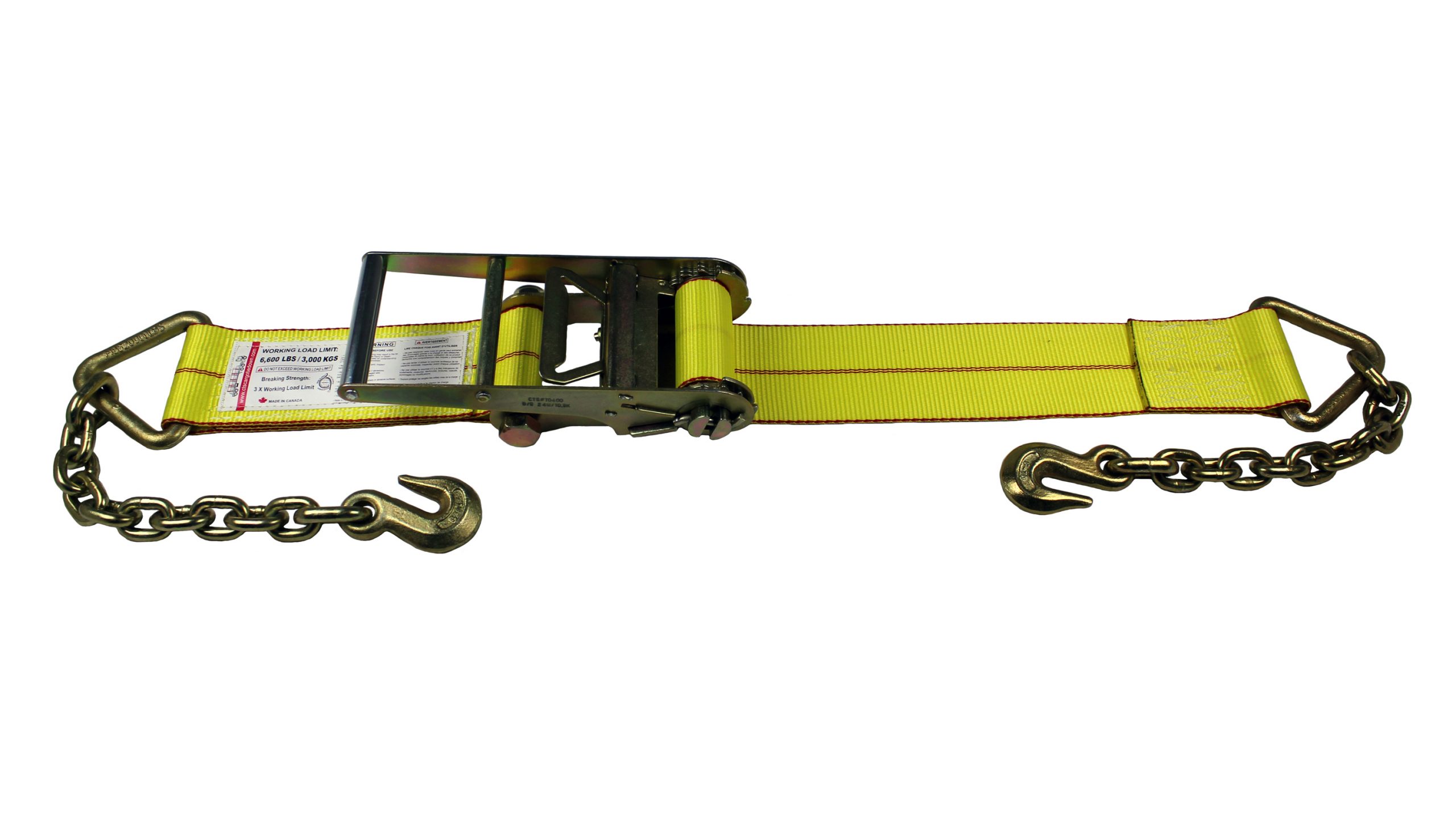 4″Ratchet Strap with 3/8" Chain Anchor - CTS CARGO