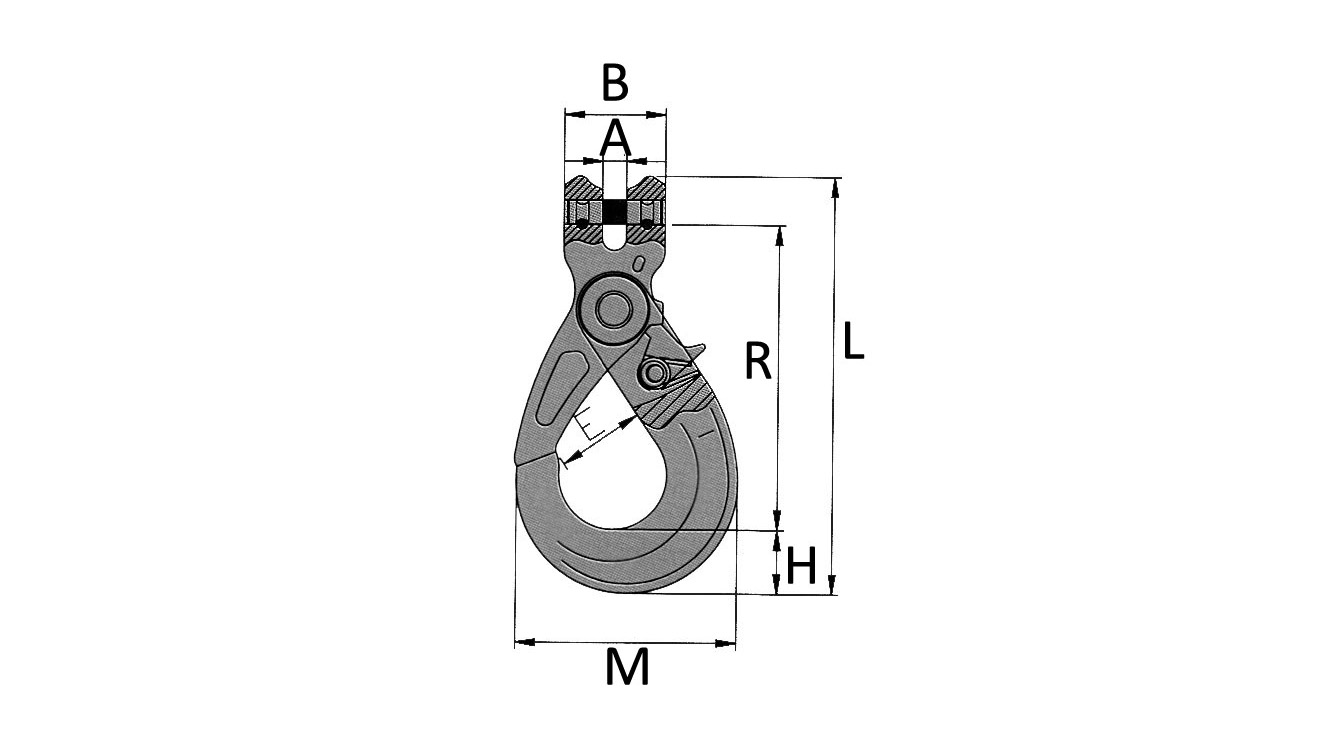 G100 CLEVIS HOOK WITH POSITIVE LOCKING LATCH - CTS CARGO