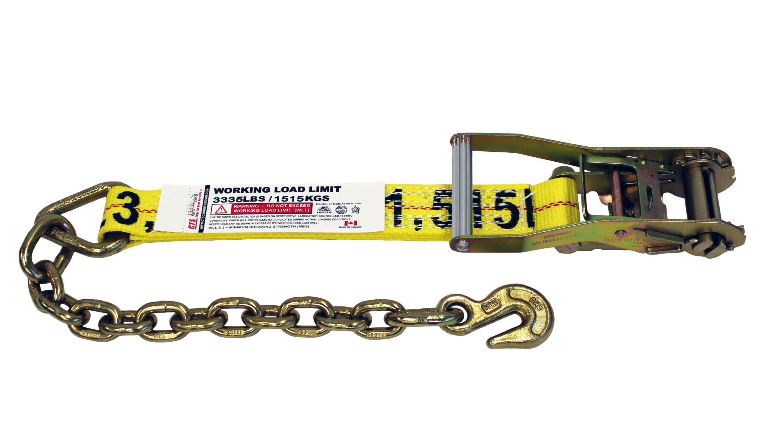 "GRIZZLYWEB" RATCHET TAIL STRAP WITH CHAIN ANCHOR - CTS CARGO