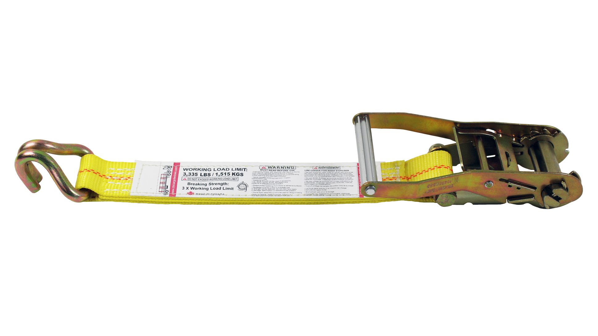 "GRIZZLYWEB" RATCHET TAIL STRAP WITH WIRE HOOK - CTS CARGO