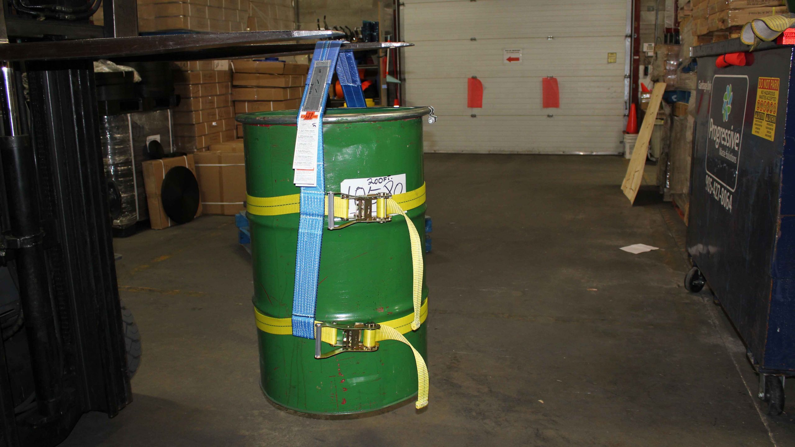 HEAVY DUTY ADJUSTABLE DRUM SLING WITH DOUBLE RATCHET STRAPS - CTS CARGO